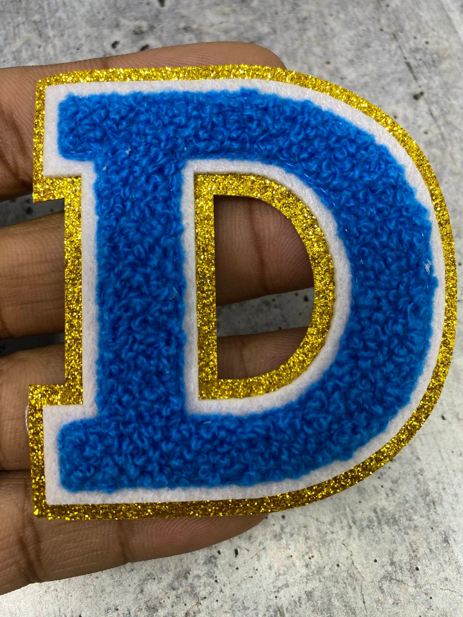 Blue Sparkly Letter D