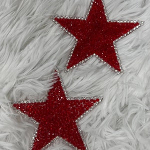 Exclusive, RED Rhinestone "star" Bling Patch, Size 3", Cool Applique ...