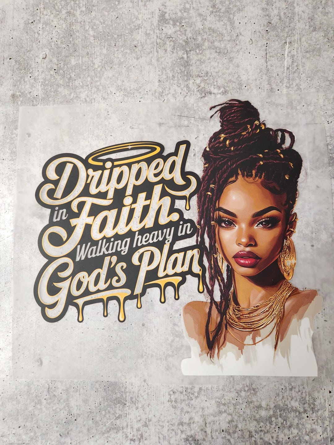 Patch Party Club, 10" DTF Transfer, "dripped in Faith,walking in God's ...