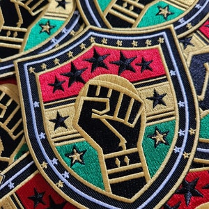 Heraldic Patch,(1-pc) "unity & Valor Fist" Embroidered Patch Sz 4 ...