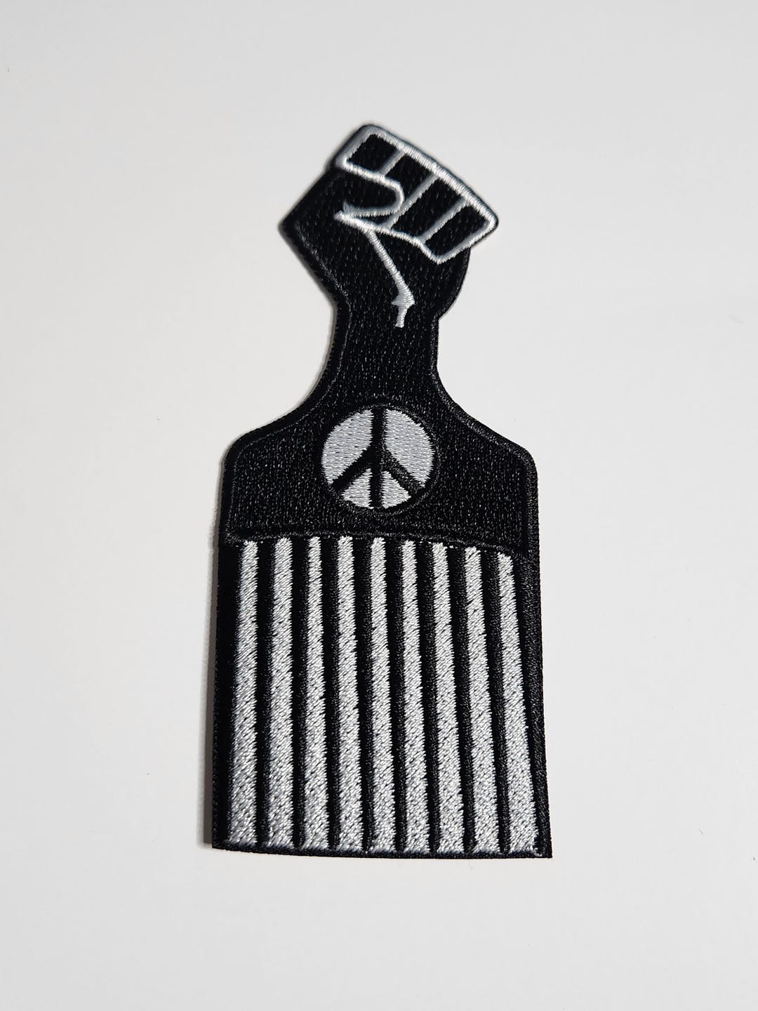 Patch Party Club, "afro Power & Peace Pick" Sz 4.5", (1-pc), Iron-on ...