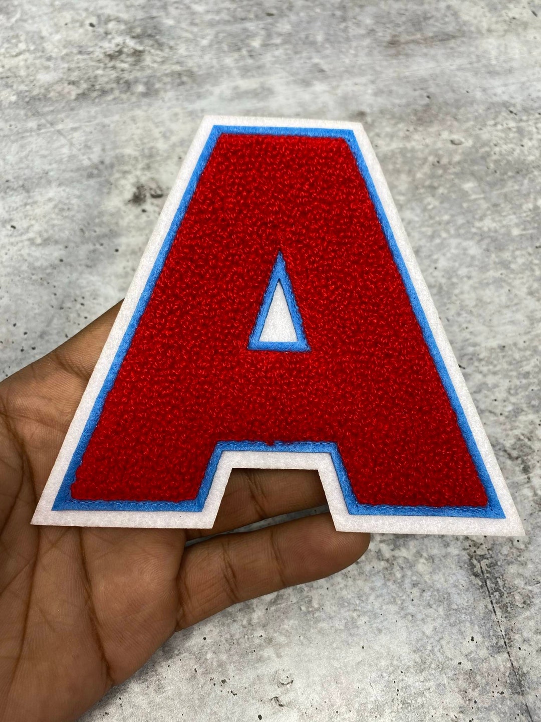 Varsity Patches, Red Chenille/blue and White Layered Felt, 1-pc, Choose ...