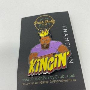 Cool Enamel Pin for Men, "kingin" Exclusive Lapel Pin, Black King Pin ...