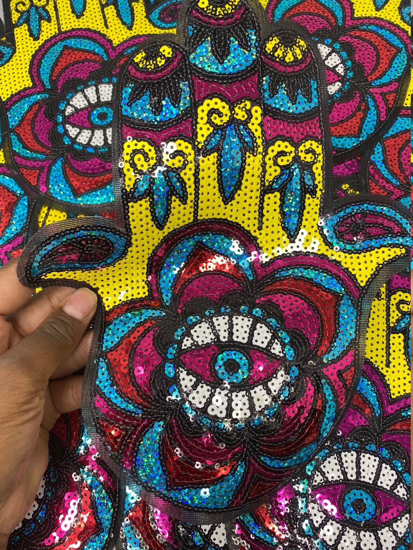 New Arrival hamsa Eye Patch Xlarge Sequins - Etsy