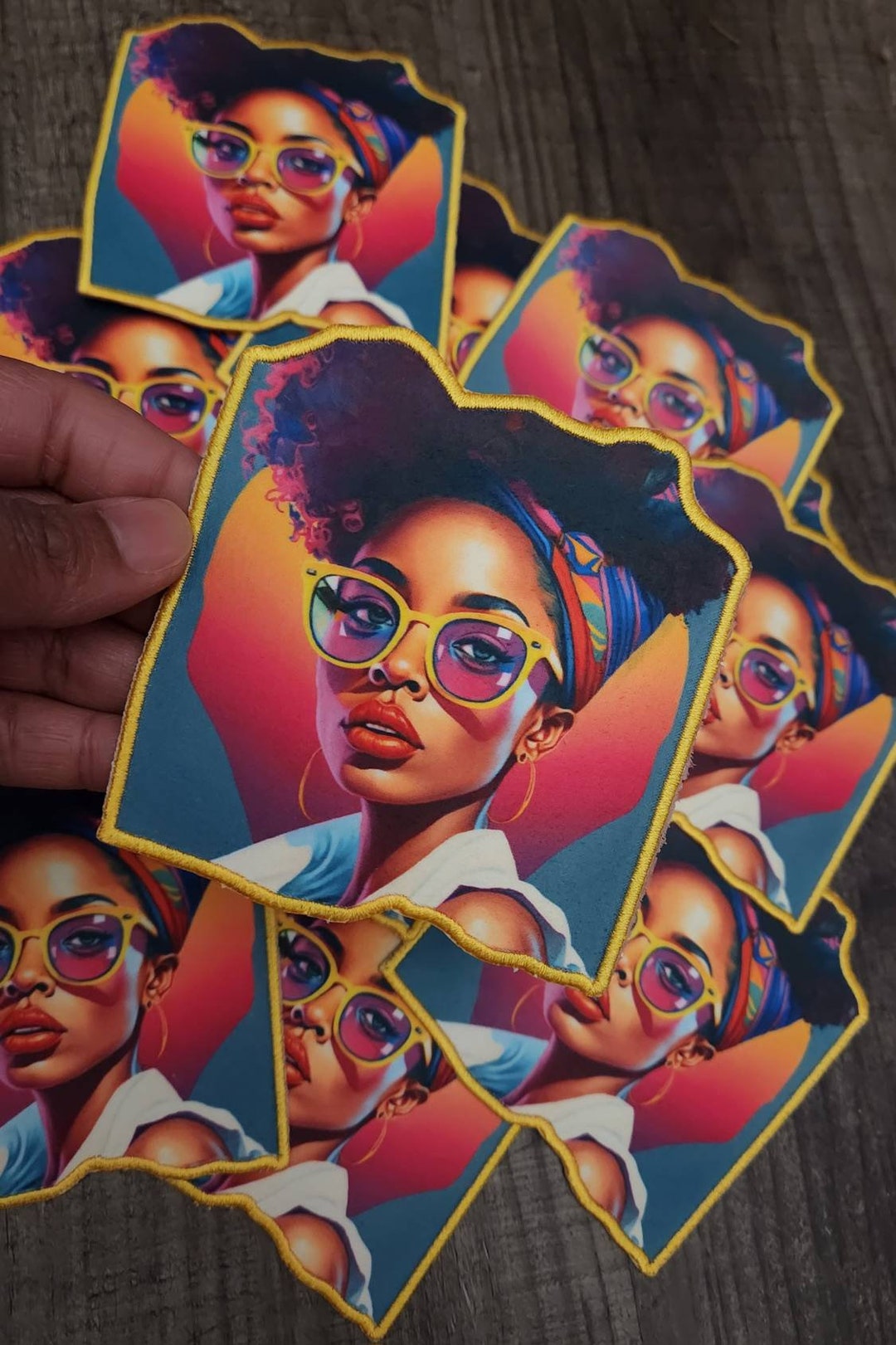 Luxury Collection: "sunshine Lady in Shades" Sz 4", 1-pc, Digital Patch ...