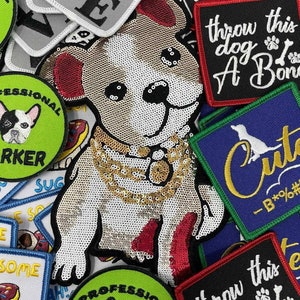 Patched up Pup: "blinged Out Doggie Bone" Iron-on Rhinestone Patch for ...