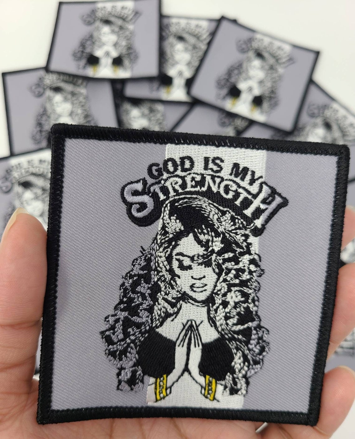 NEW, "god is My Strength" Embroidered Iron-on Patch, Size 3", DIY ...