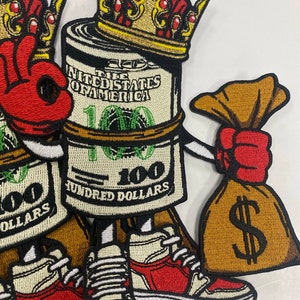 New Arrival, "money Bag King" Bag Secured Patch, Size 5", Iron-on 100% ...
