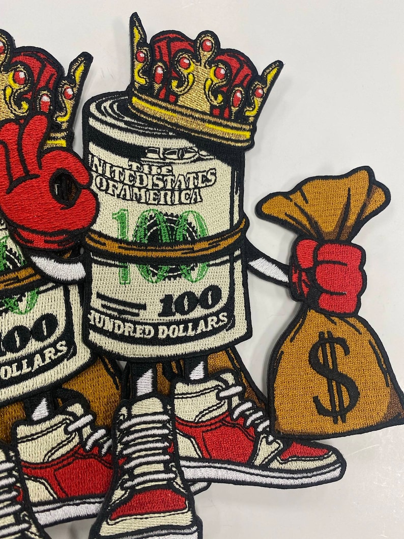 New Size, (1-pc) "money Bag King" Bag Secured Patch, Size 6", Iron-on ...