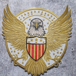 Heraldic Patch,(1-pc) "majestic Eagle" Flight Crest Patch, 8" Iron-on ...