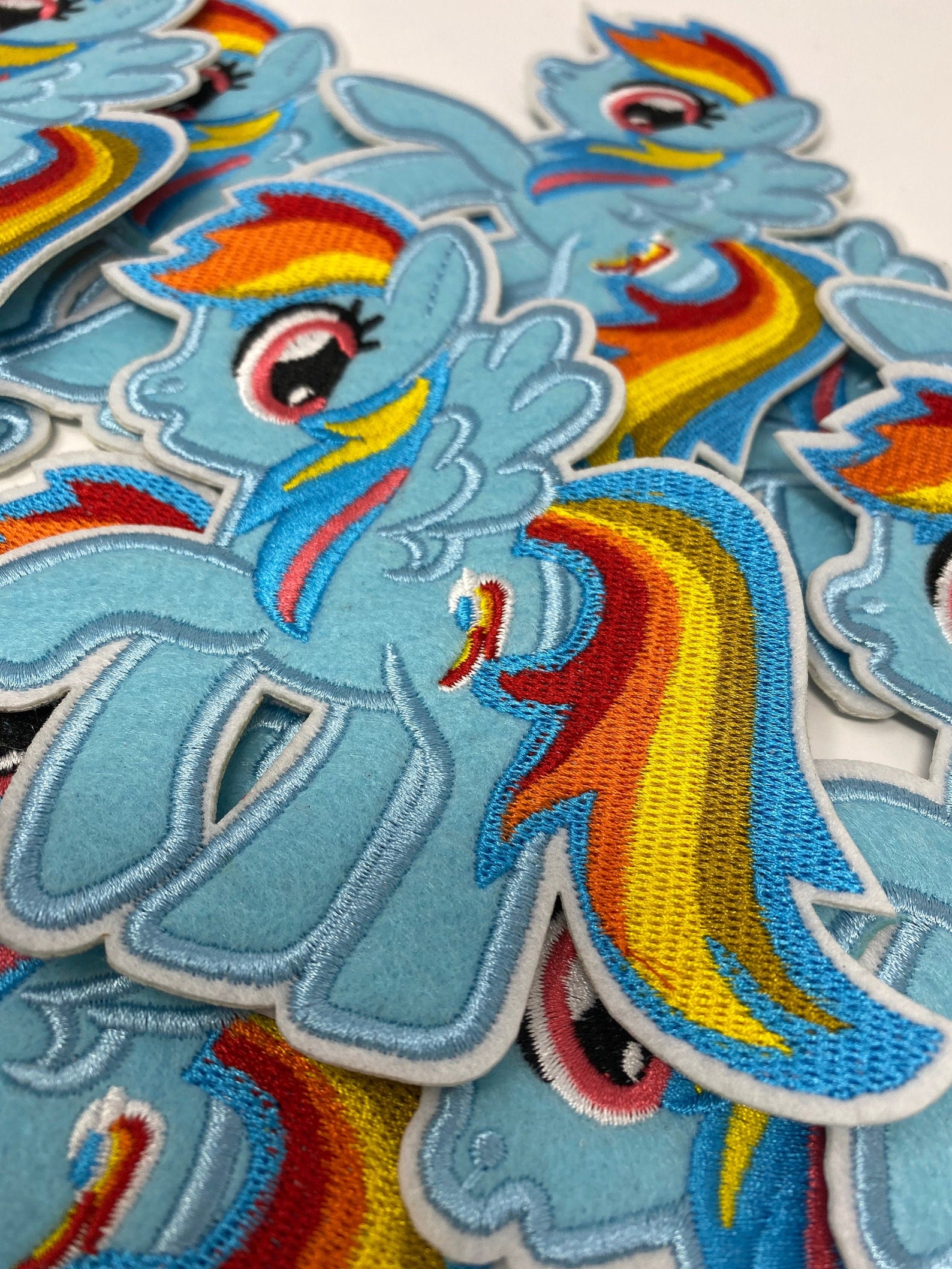 NEW, Exclusive Patch "rainbow Blue Pony" Iron-on Embroidered 3D Patch ...