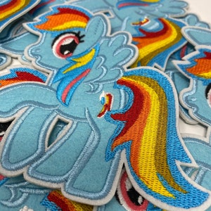 NEW, Exclusive Patch "rainbow Blue Pony" Iron-on Embroidered 3D Patch ...