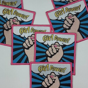 Exclusive "girl Power" (caucasian) Iron-on Embroidered Patch; Grl Pwr ...