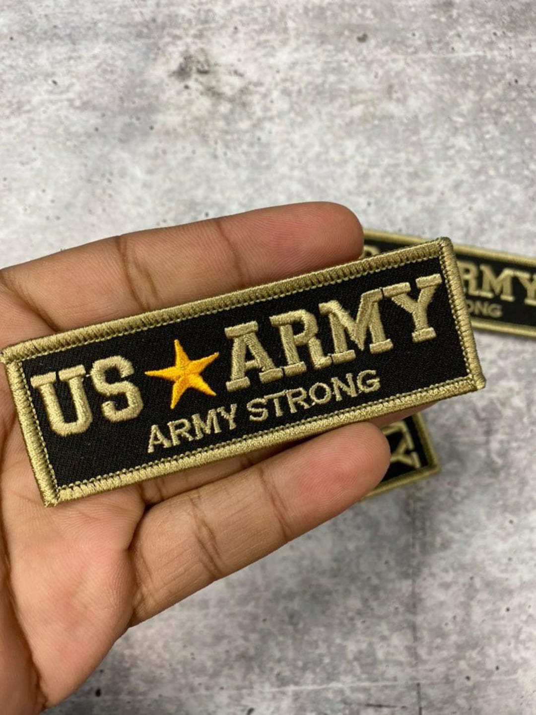 New "us Army" Military Emblem, Army Green & Black, With Gold Star ...