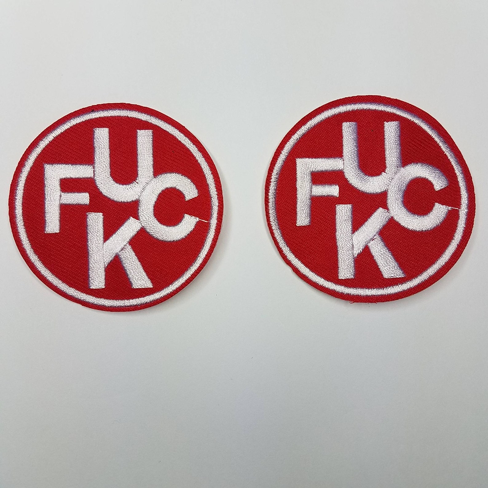 Vintage 2-pc/set Red and White Swear Patch f C U K | Etsy