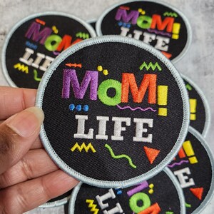 NEW, (1-pc) "mom Life" Mommy Patch, Size 3.5" Iron-on Embroidered Patch ...