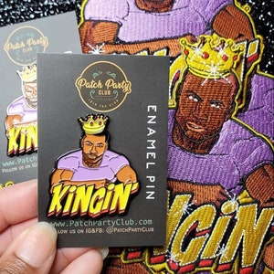 Cool Enamel Pin for Men, "kingin" Exclusive Lapel Pin, Black King Pin ...