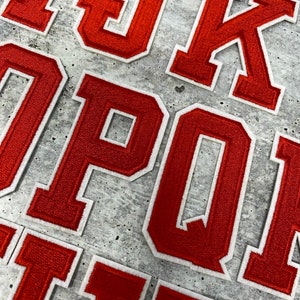 New, "red" 3" Embroidered Letter W/ White Felt, Varsity Letter Patch, 1 ...