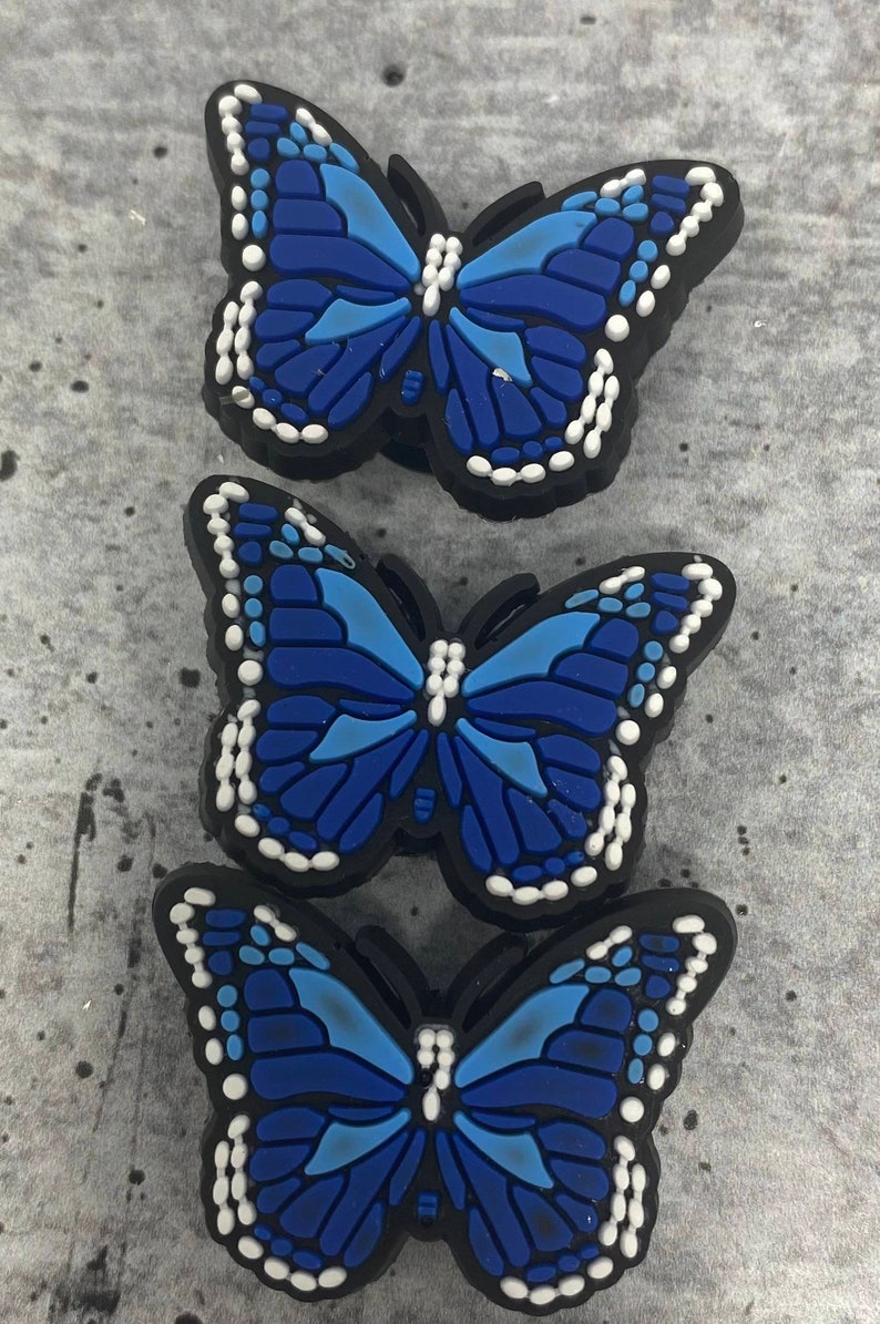 Cute 1-pc Blue butterfly Croc Charm Charms for - Etsy