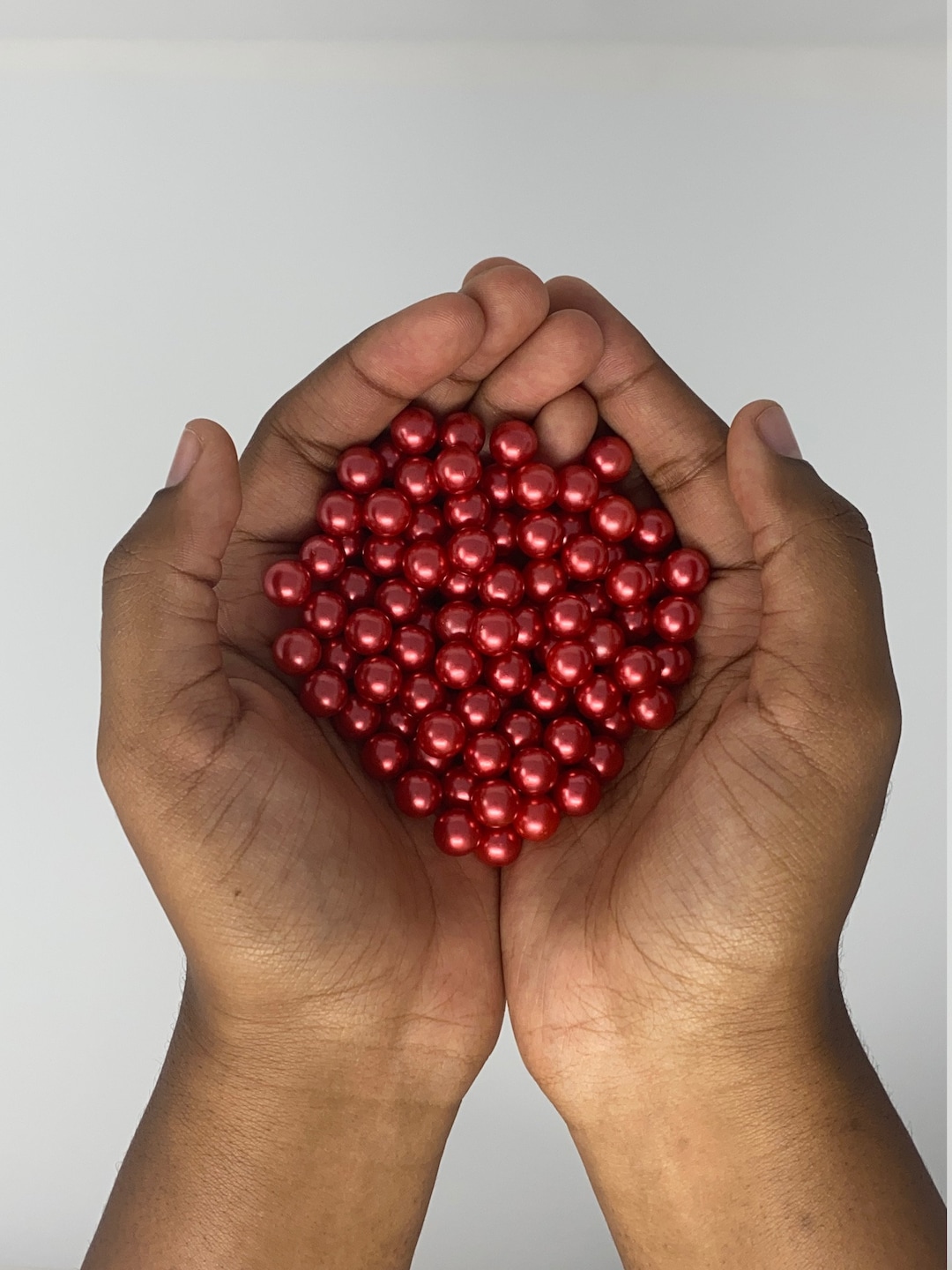No Hole, "red/crimson Pearls" (100 PCS), Pearls for Pearl Setting ...