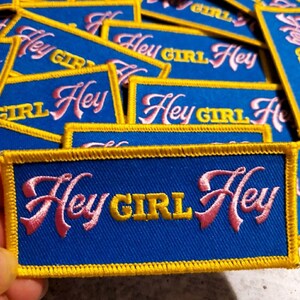 New hey Girl Hey, YELLOW Border Adorable BFF Badge,small Patch ...