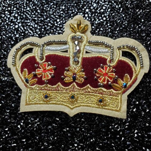 Velvet Royal Crown Patch With Golden Studs Cool Applique for - Etsy