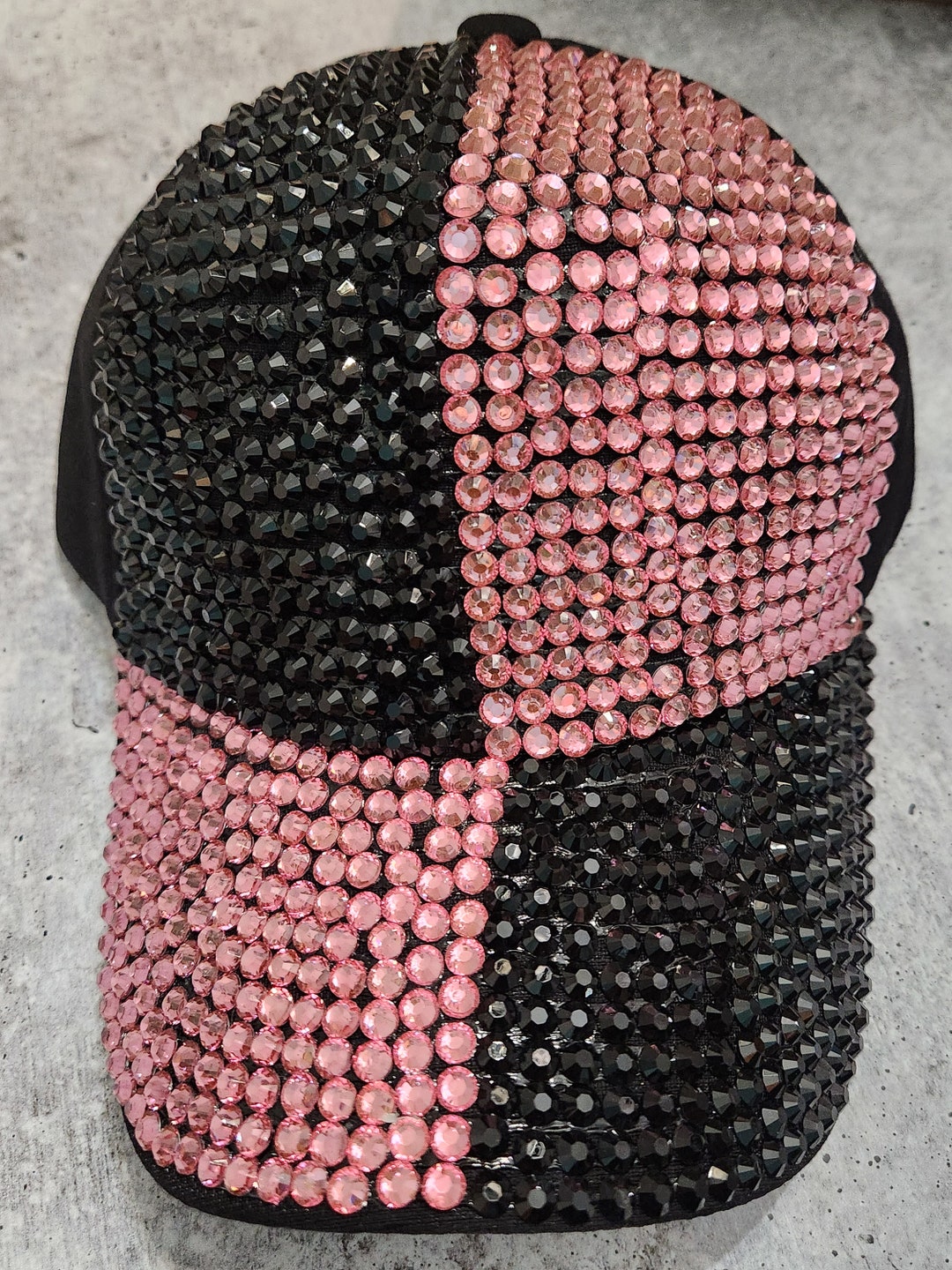 Patch Party Club, Super Blingy "pink & Black" Handmade Rhinestone Hat ...