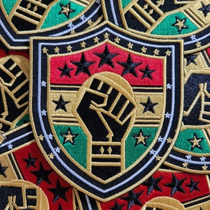 Heraldic Patch,(1-pc) "unity & Valor Fist" Embroidered Patch Sz 4 ...