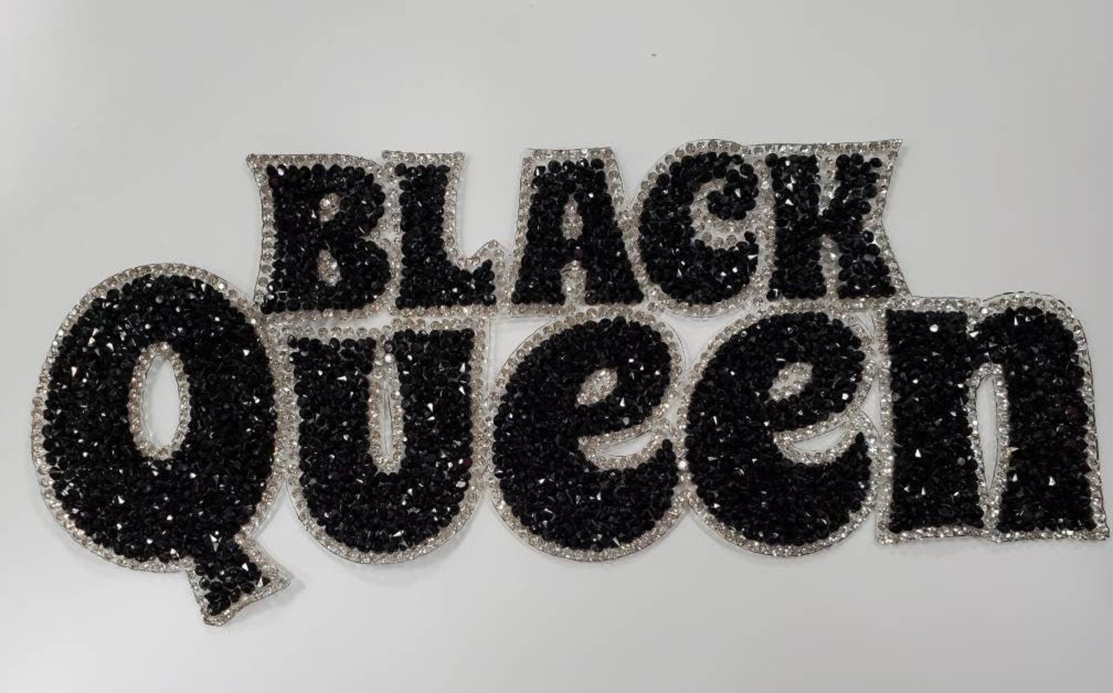 NEW Blinged Out black Queen Rhinestone Patch With - Etsy