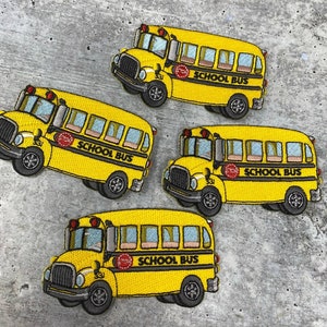New, school Bus 100% Embroidered Patch, Small Iron-on Embroidered, Size ...