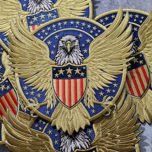 Heraldic Patch,(1-pc) "majestic Eagle" Flight Crest Patch, 8" Iron-on ...