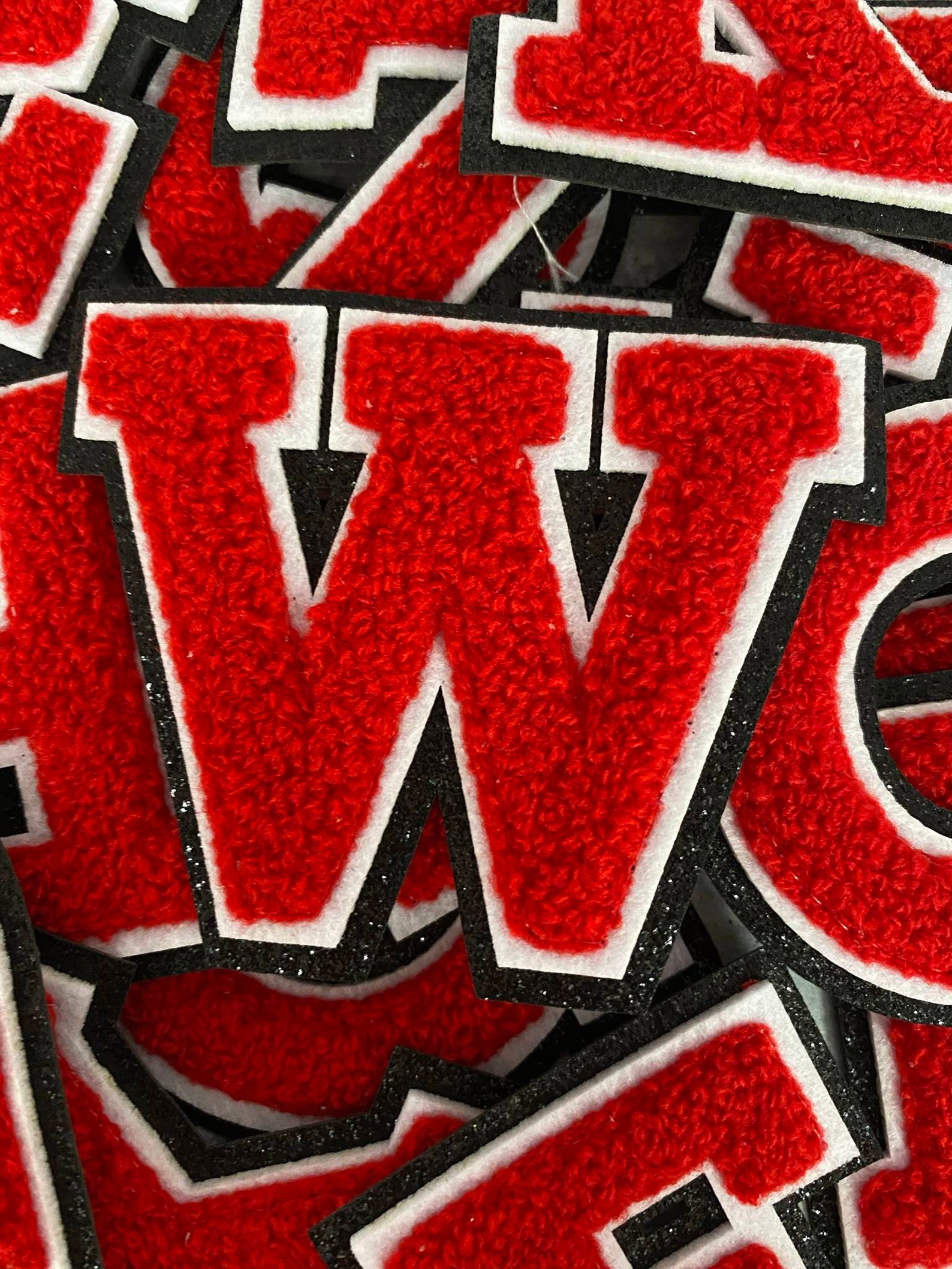 New Arrival RED Chenille Black Glitter W/white Felt Size - Etsy