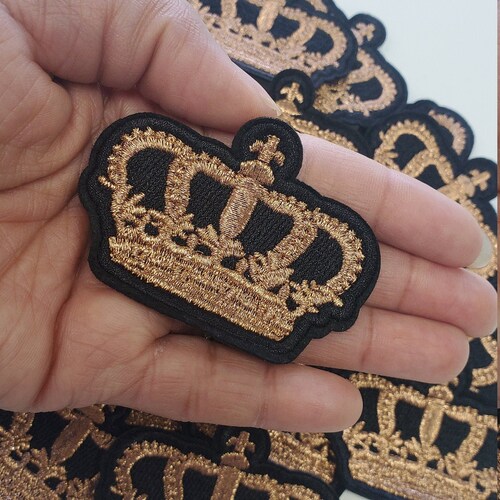 Velvet Royal Crown Patch With Golden Studs Cool Applique for - Etsy