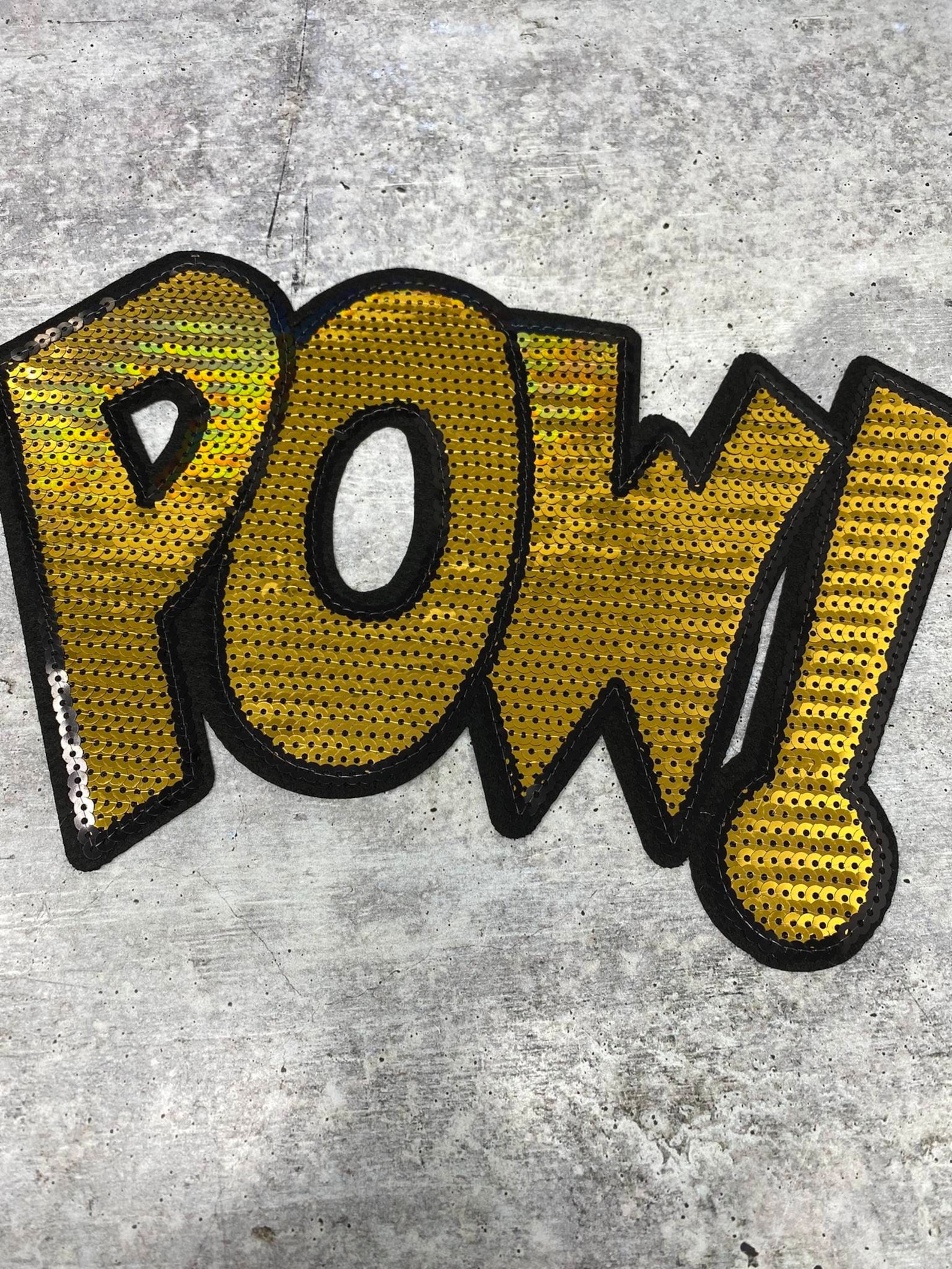 NEW Gold pow Sequins Sparkling Patch Large - Etsy