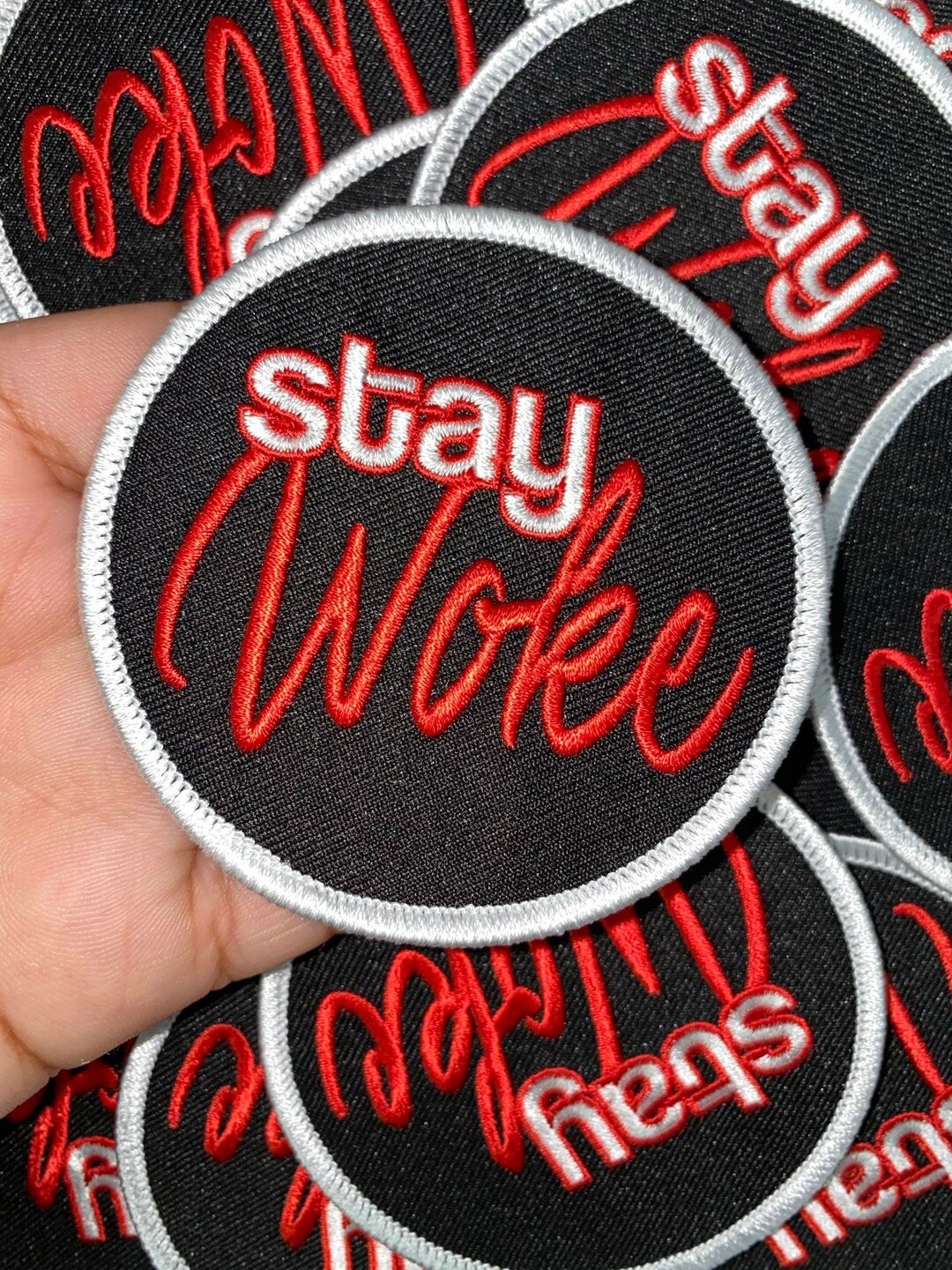 Exclusive, "stay Woke" Iron-on Embroidered Patch, Statement Patch for ...