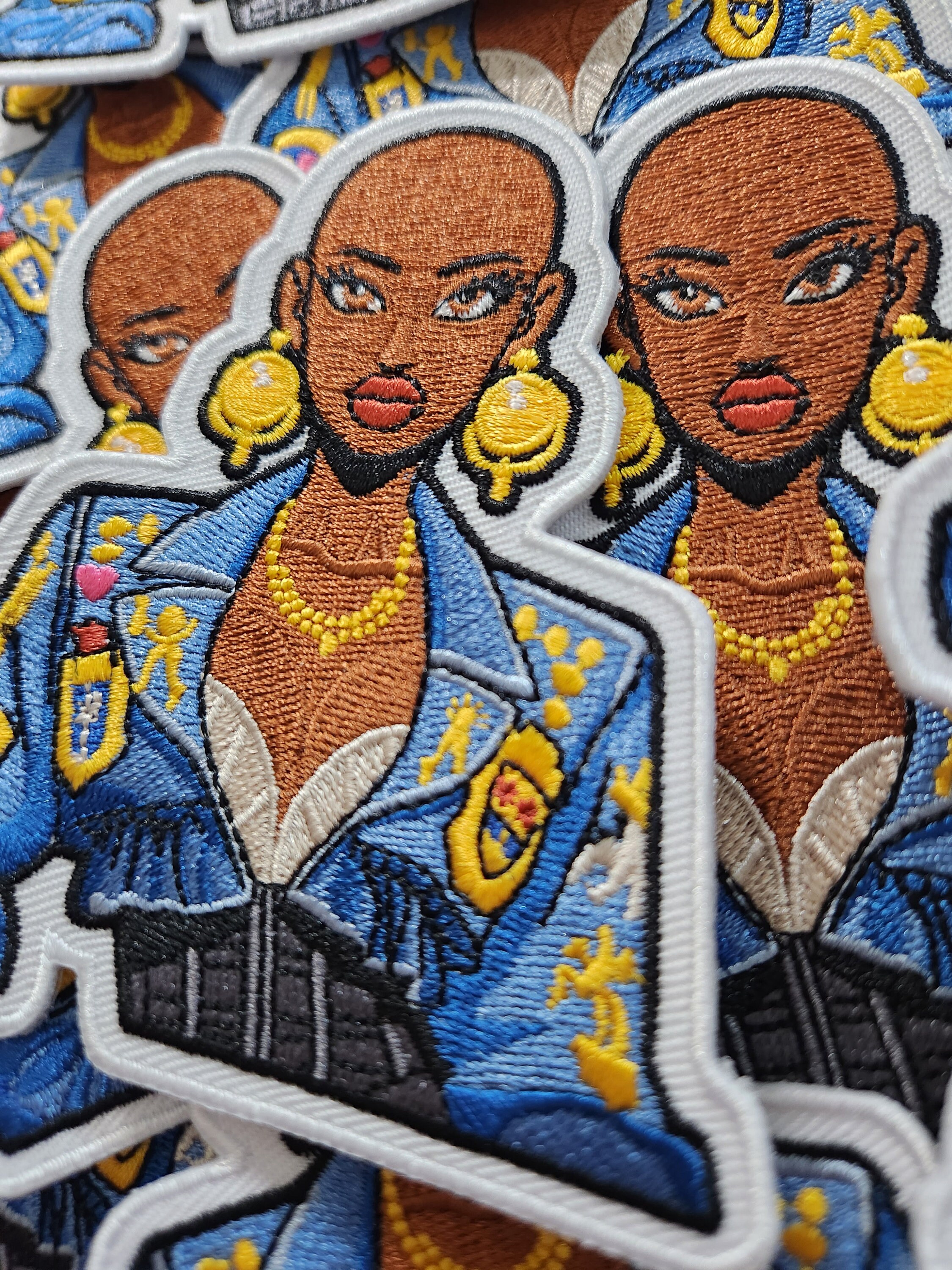 Patch Party Club, "denim Diva" Bold and Bald Fashionista, (1-pc) Iron ...
