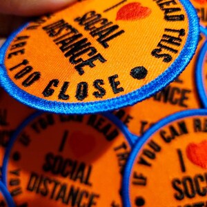 NEW Arrival, "i Love Social Distance" Patches for Masks, Colorful Iron ...
