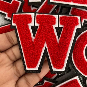 New Arrival, RED Chenille, Black Glitter, W/white Felt, Size 2.75 ...