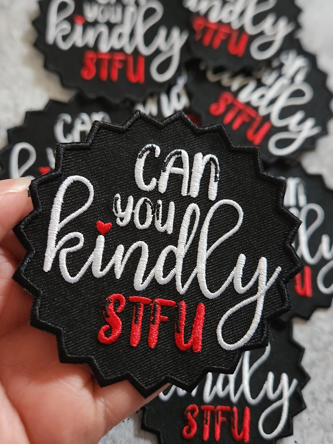 Funny Patch, 1-pc "can You Kindly Stfu..." Sarcasm Patch, Sz 3 ...