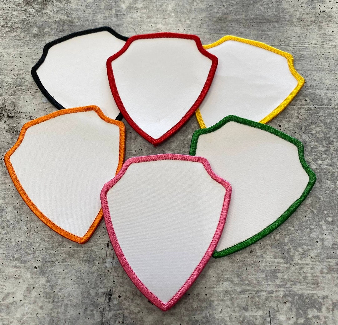 New Colors & Shapes: 3.5" Medieval Crest, Sublimation Patch Blanks ...