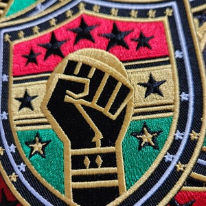 Heraldic Patch,(1-pc) "unity & Valor Fist" Embroidered Patch Sz 4 ...