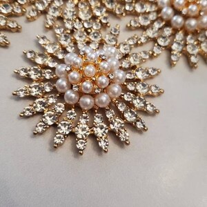 Exclusive, Pearl & Gold Star With Rhinestones, 1-pc Flatback Charm for ...