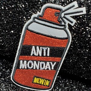 Cool 2pc/set, Red Metallic ANTI-MONDAY Patches, DIY, Embroidered ...