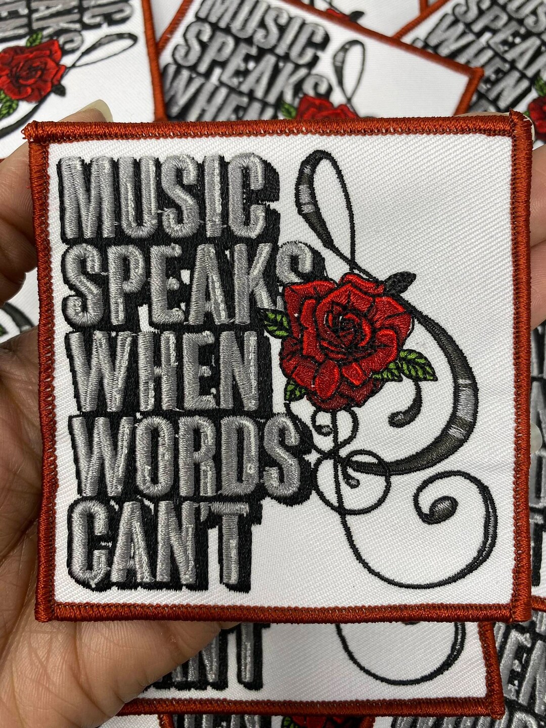 New, 1-pc "music Speaks When Words Can't" Patch, Music Lovers Iron-on ...