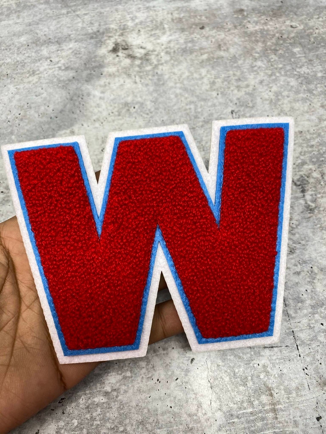 Varsity Patches, Red Chenille/blue and White Layered Felt, 1-pc, Choose ...