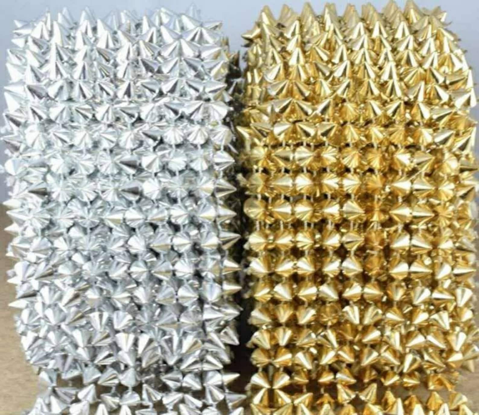 1-yard, DIY Spikes, Studded Mesh, Sew, or Glue On, Pointed Spikes/studs ...