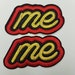 2-pc Set, Metallic "me" Patch, Gold, Black, and Red Iron-on Embroidered ...