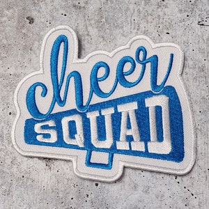 Patch Party Club, Blue White cheer Squad Cheerleading Patch, Iron-on Applique for Trucker Hats ...