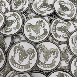 NEW, Fun, Vintage "aries" Astrology Iron-on Patch, Embroidered Zodiac Signs 1 Pc., 3 Inch - Etsy