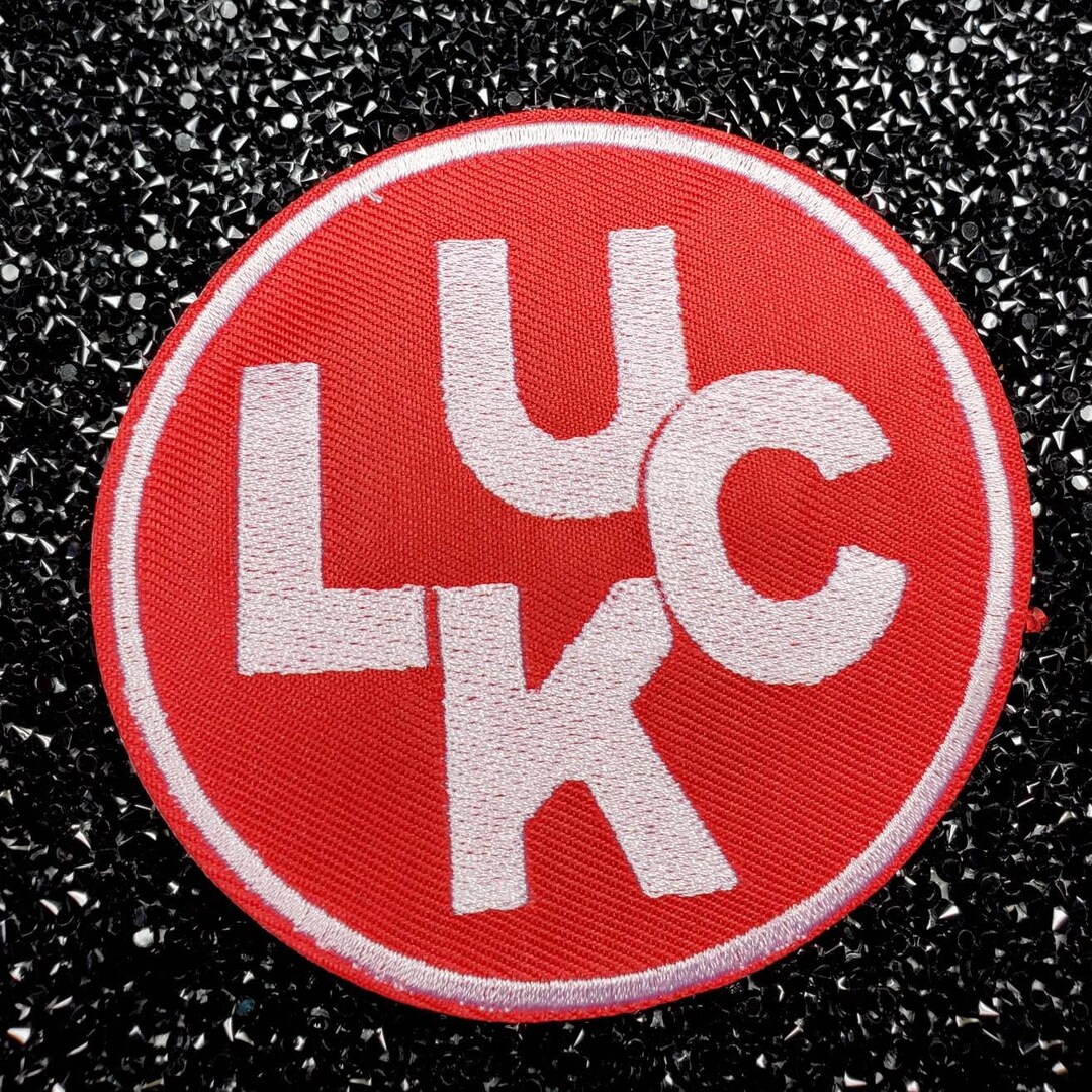 Red & White,"luck" Circular Badge, Iron on Embroidered Patch, Positive ...